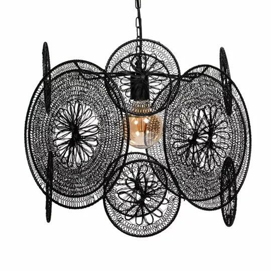 Meekes | PTMD pendant lamp Desh black 40 cm